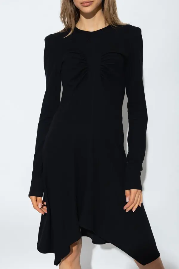 Isabel Marant Étoile Devane Gathered Asymmetric Knitted Dress - Black