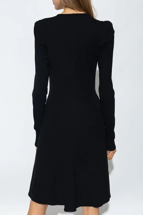 Isabel Marant Étoile Devane Gathered Asymmetric Knitted Dress - Black