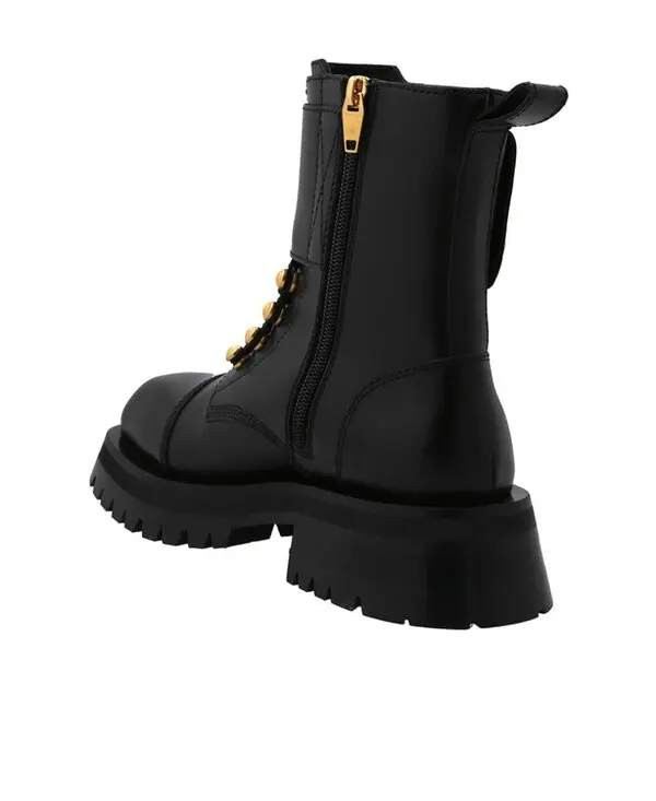 Balmain Embellished Ridged Ankle Boots - Black