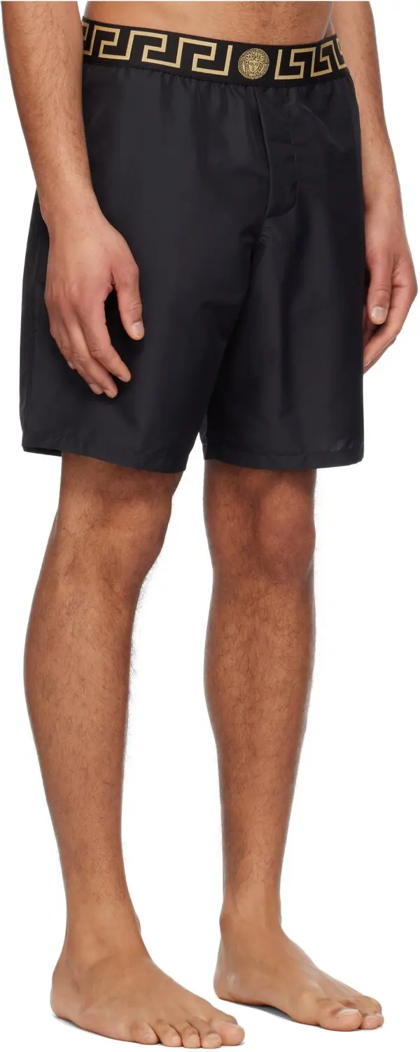 Versace Logo Medusa Waistband Swim Shorts - Green