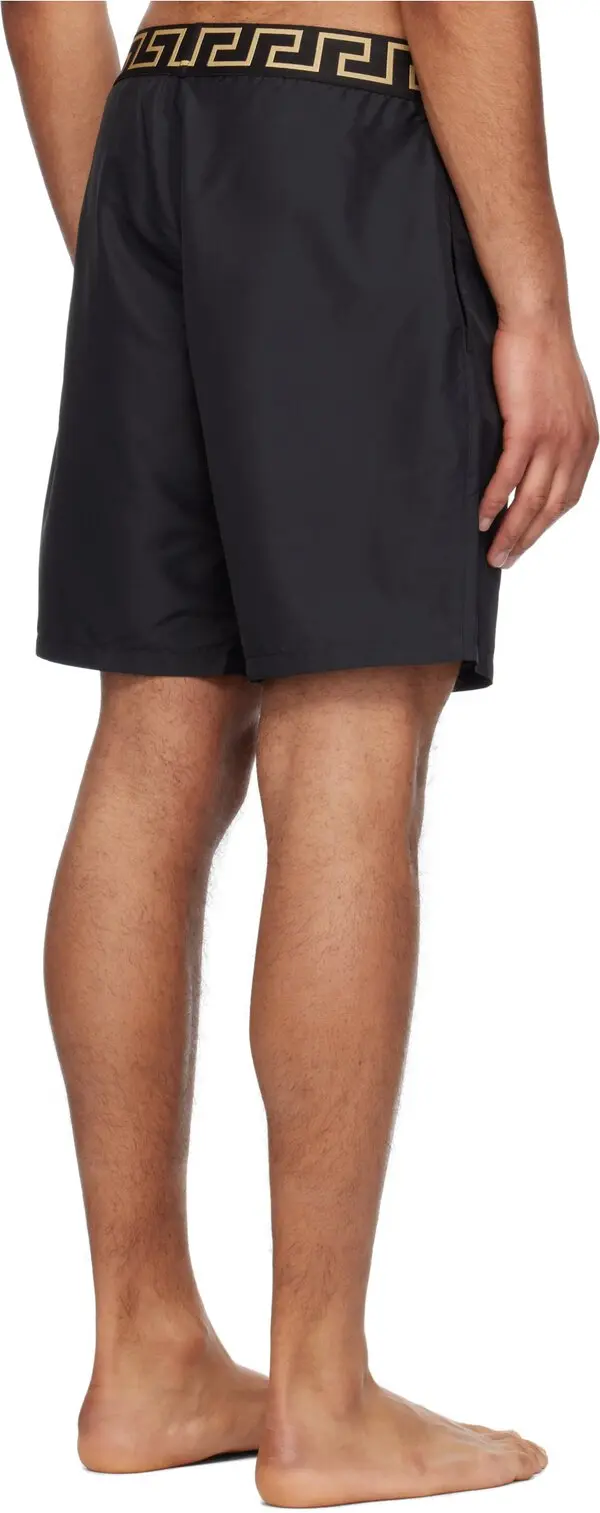 Versace Logo Medusa Waistband Swim Shorts - Green
