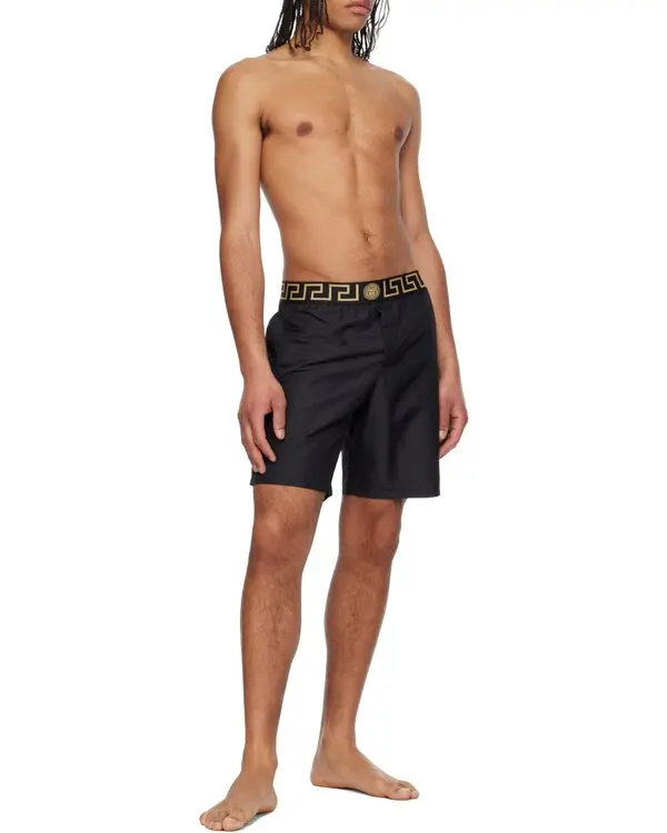 Versace Logo Medusa Waistband Swim Shorts - Green