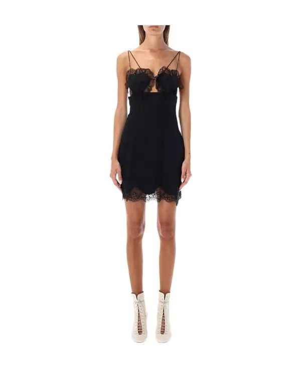 Alessandra Rich Lace Trim Mini Dress