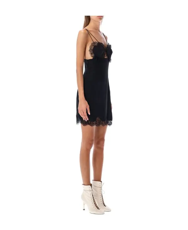 Alessandra Rich Lace Trim Mini Dress