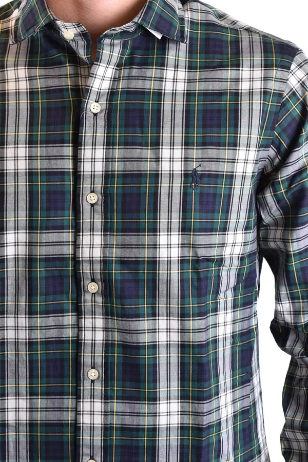 Polo Ralph Lauren Oxford Plaid Cotton Shirt - Gray