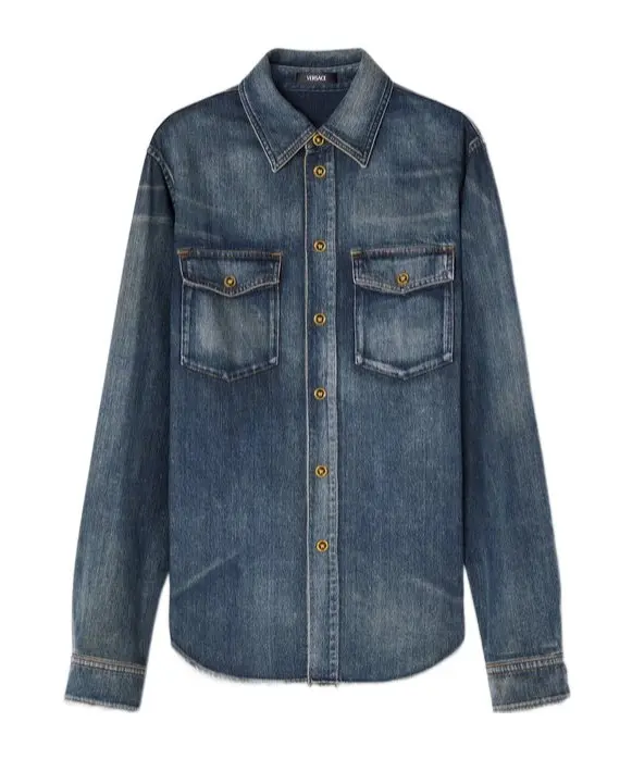 Versace Double-pocket Denim Shirt - Blue