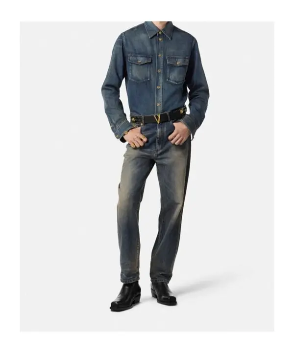 Versace Double-pocket Denim Shirt - Blue