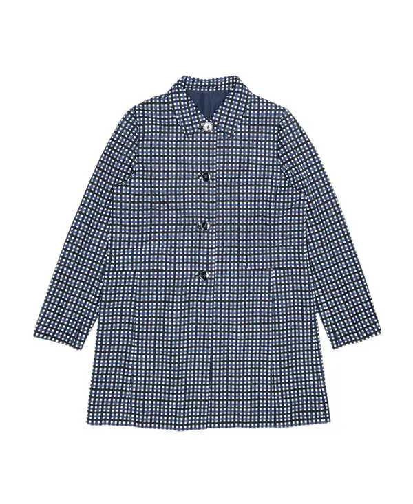 Max Mara Checked Detail Coat - Blue