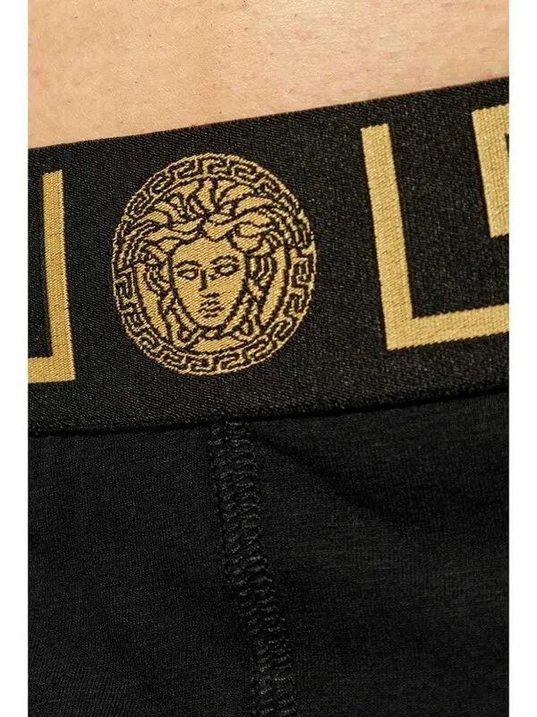 Versace Greca-border Three-pack Boxer Briefs - Black