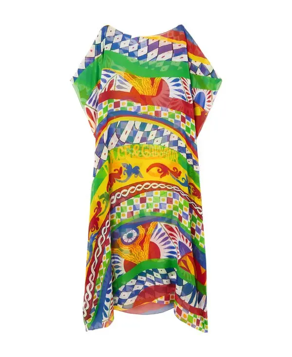 Dolce & Gabbana Asymmetrical Blouse Dress With Pattern Splicing