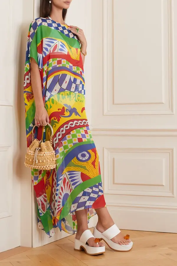 Dolce & Gabbana Asymmetrical Blouse Dress With Pattern Splicing