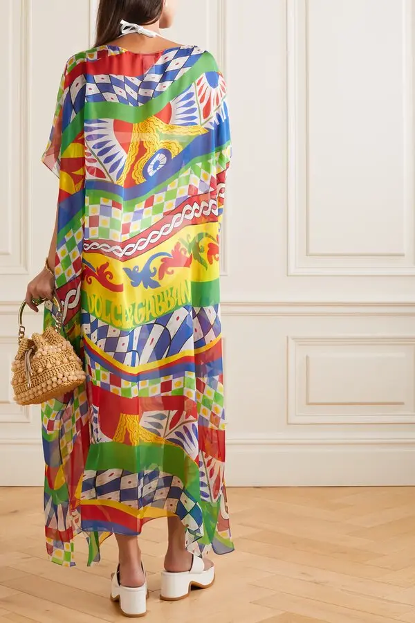 Dolce & Gabbana Asymmetrical Blouse Dress With Pattern Splicing