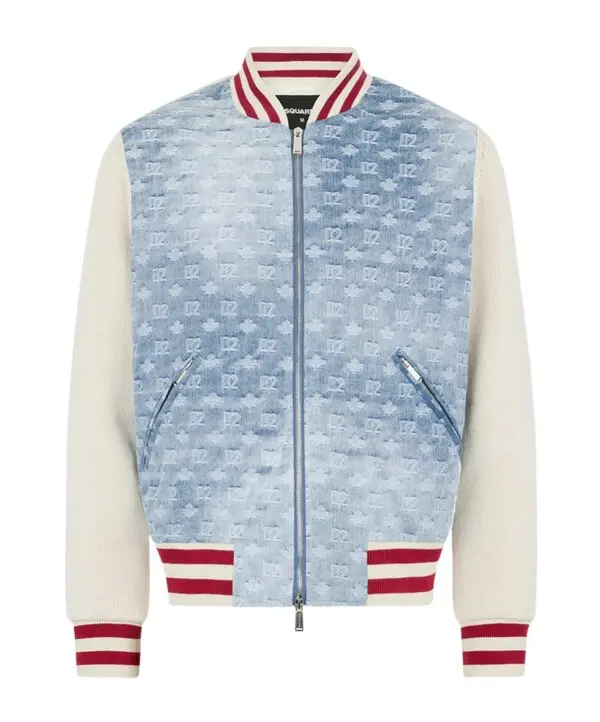 Dsquared2 Monogram Zipped Bomber Jacket - White