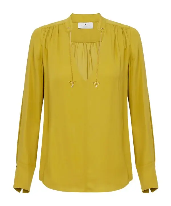 Elisabetta Franchi V-neck Long Sleeve Blouse