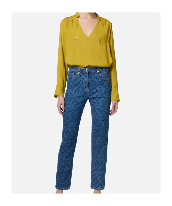 Elisabetta Franchi V-neck Long Sleeve Blouse