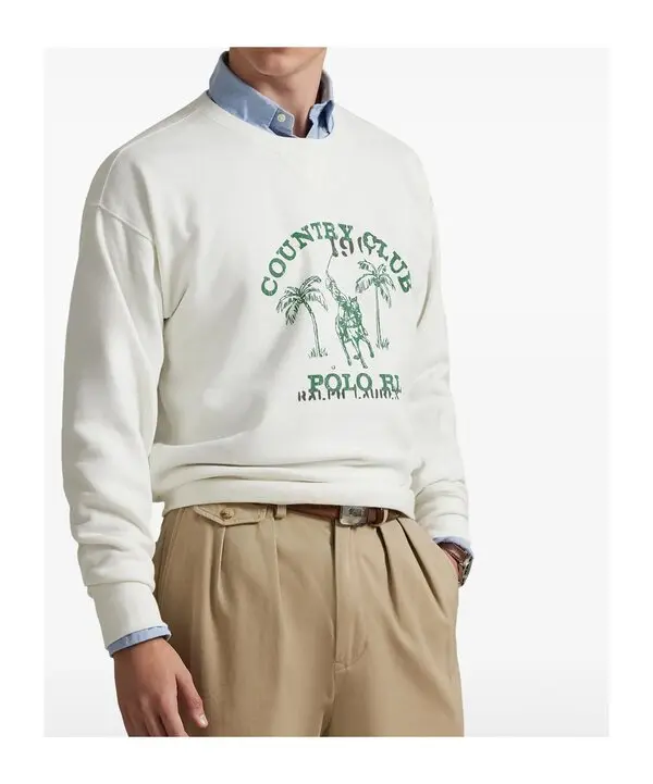 Polo Ralph Lauren Graphic Print Crewneck Sweatshirt - White