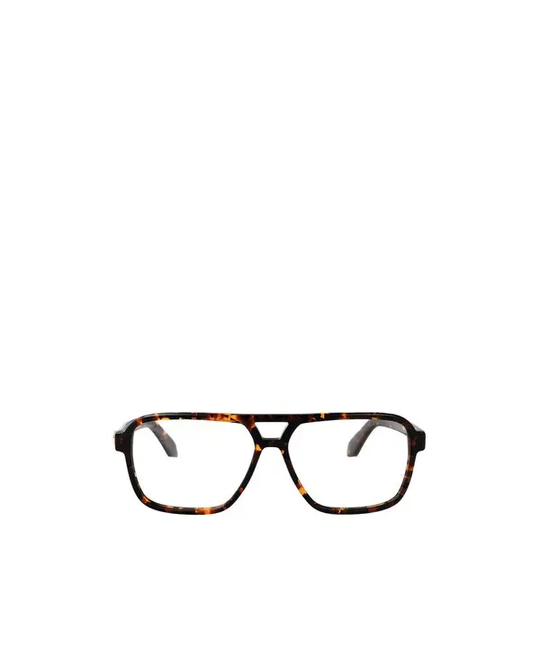 Off-White Full Rim Eyeglasses With Tortoiseshell Pattern - Black