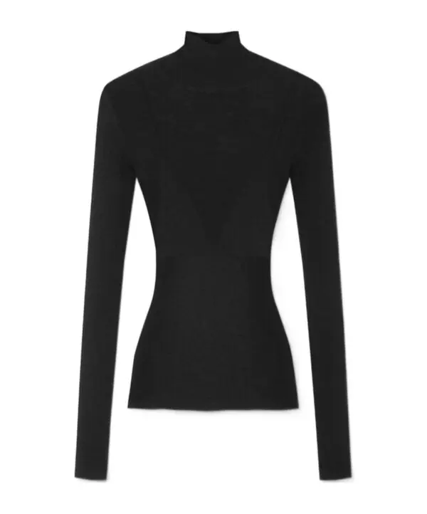 Versace Long-sleeve Knitted Turtleneck Top With Medusa Studs