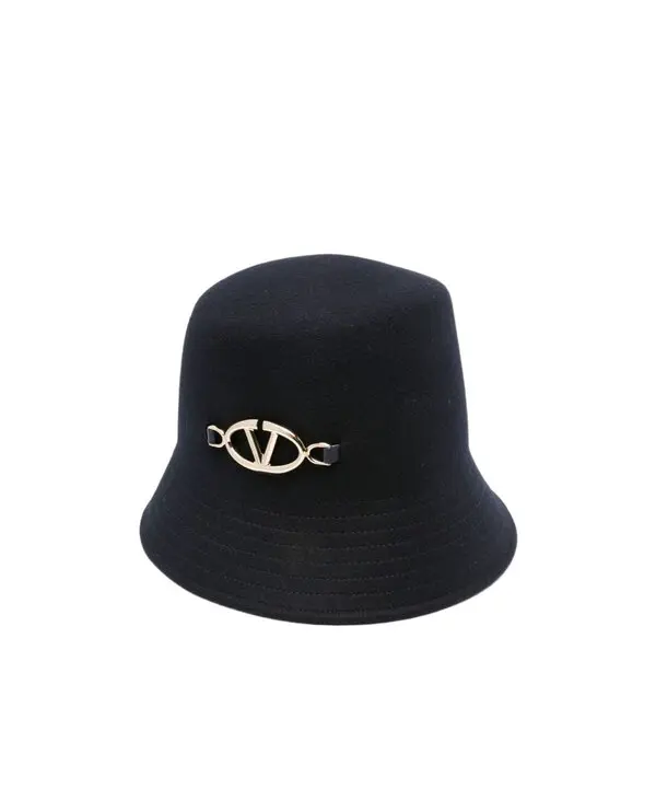 Valentino Garavani Vlogo Plaque Bucket Hat - Black