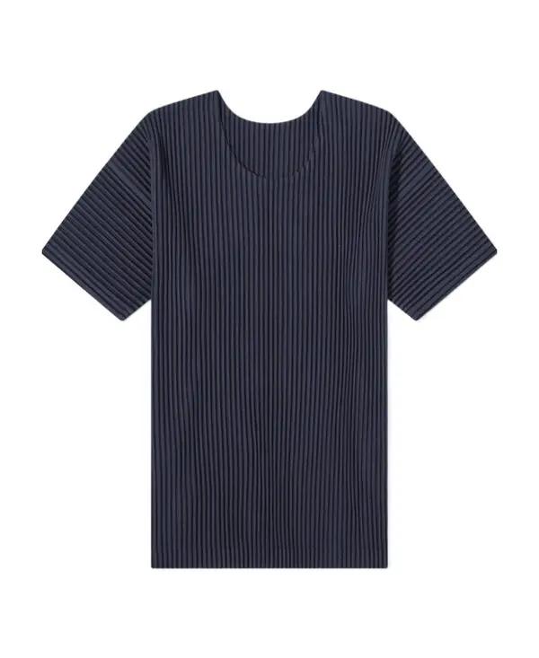 Issey Miyake Homme Plissé Mc May Drop Shoulder Pleated T-shirt - Black