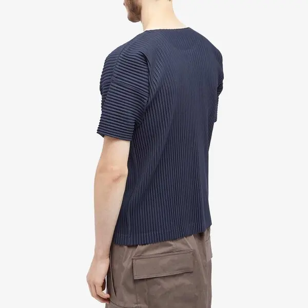 Issey Miyake Homme Plissé Mc May Drop Shoulder Pleated T-shirt - Black