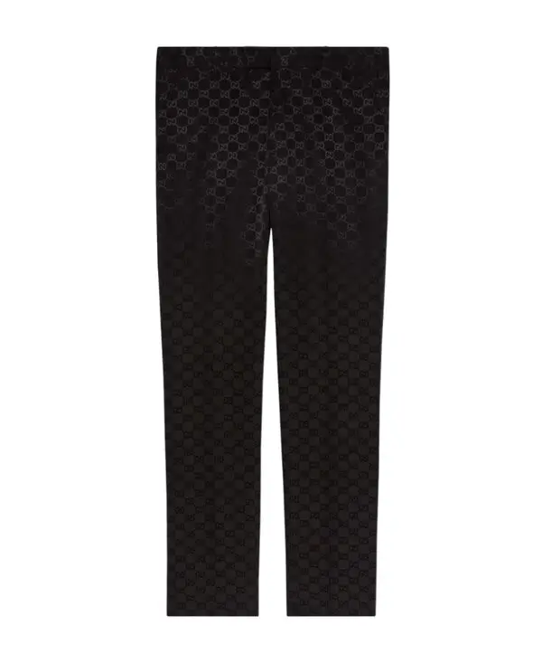 Gucci Gg Monogram Cotton Viscose Trousers