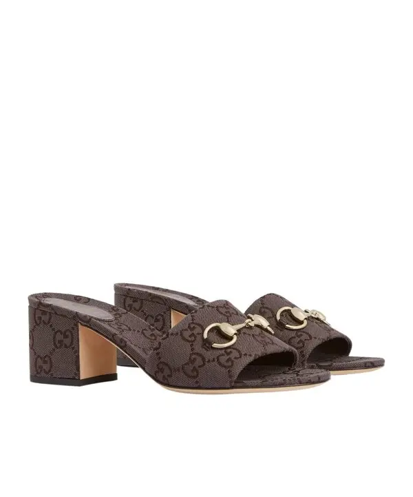Gucci Horsebit Slide Sandals - Brown
