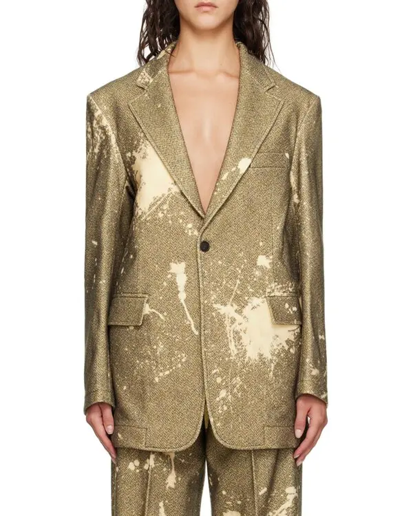 R13 Paint Splatter Single-breasted Tweed Blazer