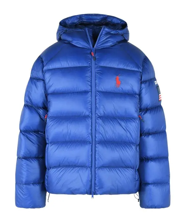 Polo Ralph Lauren Hawthorne Flag Hooded Down Jacket - Blue