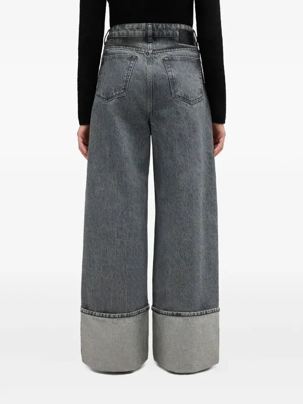 GANNI Double Fly Baggy Jeans - Black