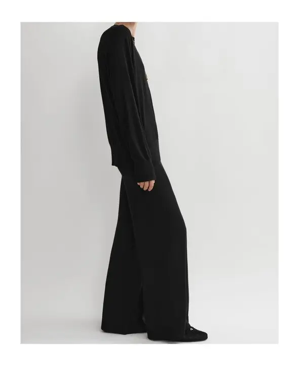TOTEME Crewneck Knitted Jumper With Embroidered Detail And Side Slits