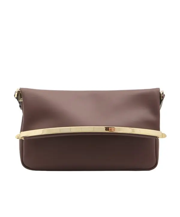 TOD'S Logo Debossed Flap Bag - Brown