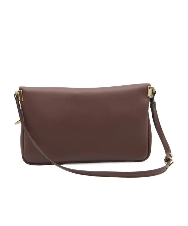 TOD'S Logo Debossed Flap Bag - Brown