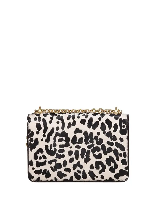 Valentino Garavani Animal Patterned Foldover Shoulder Bag - Black