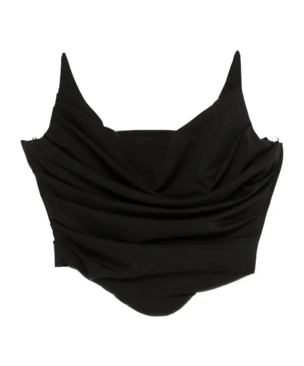 Giuseppe Di Morabito Pleated Corset Top - Black