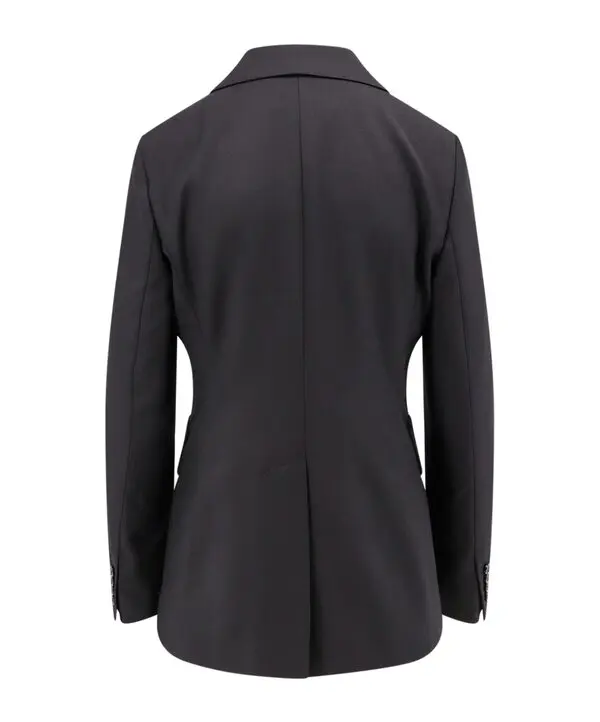 Max Mara Sanna Double-breasted Long-sleeved Jacket With Buckle Lapels - Black