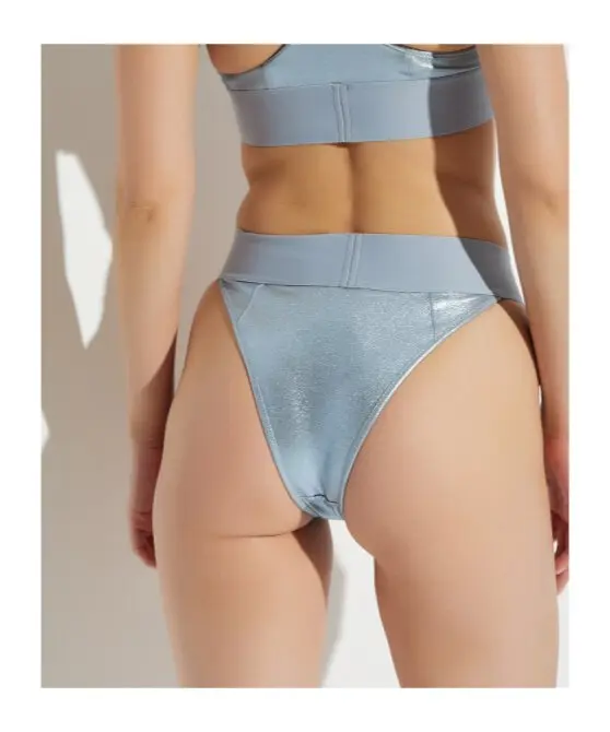DIESEL® Lolita-d-pop" Metallic Bikini Bottom - Light Blue