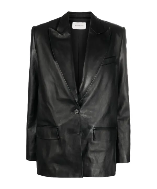 Magda Butrym Peak Lapel Sheepskin Blazer