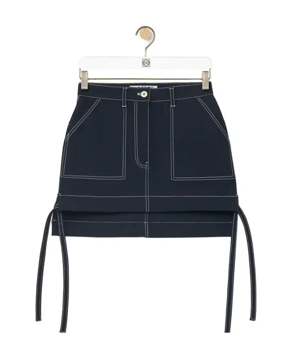 Loewe Technical Cotton Workwear Mini Skirt - Black