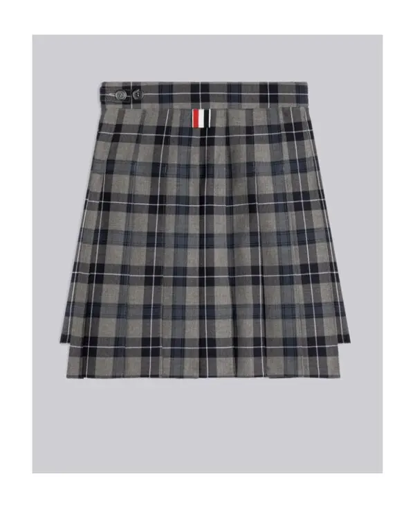 Thom Browne Pleated Tartan Miniskirt