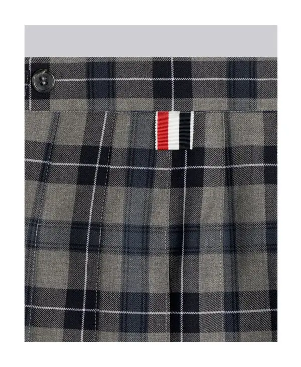 Thom Browne Pleated Tartan Miniskirt