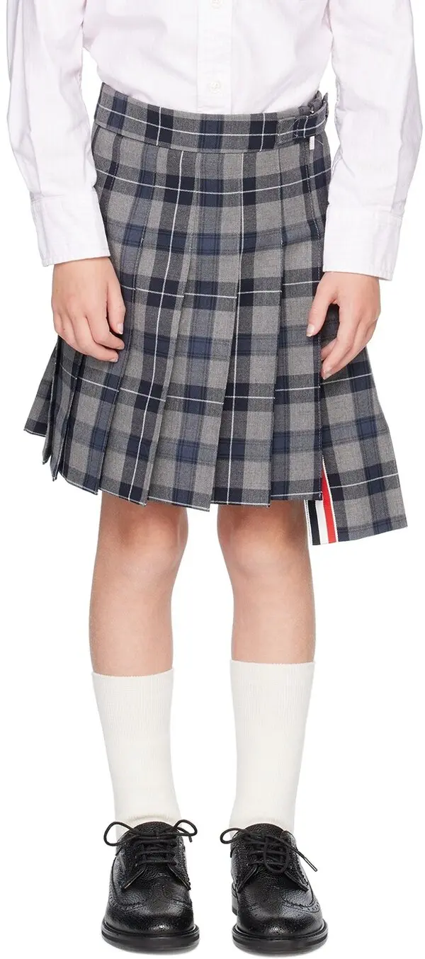 Thom Browne Pleated Tartan Miniskirt