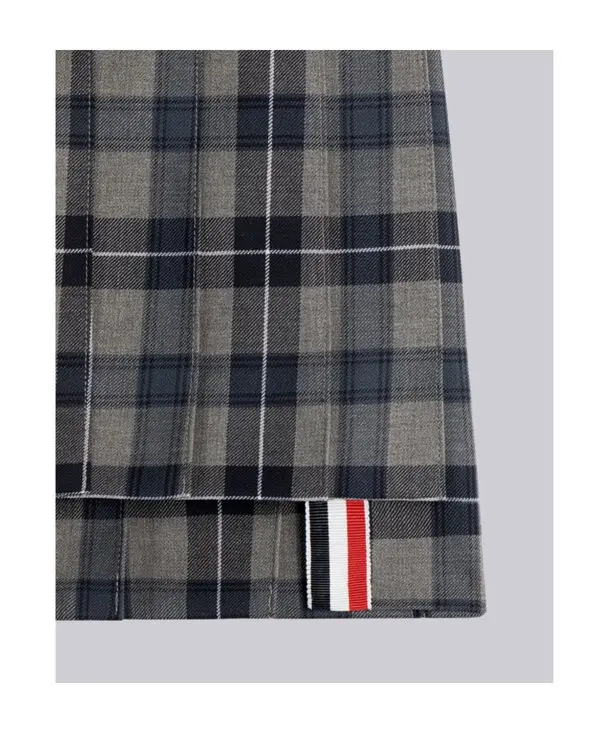 Thom Browne Pleated Tartan Miniskirt