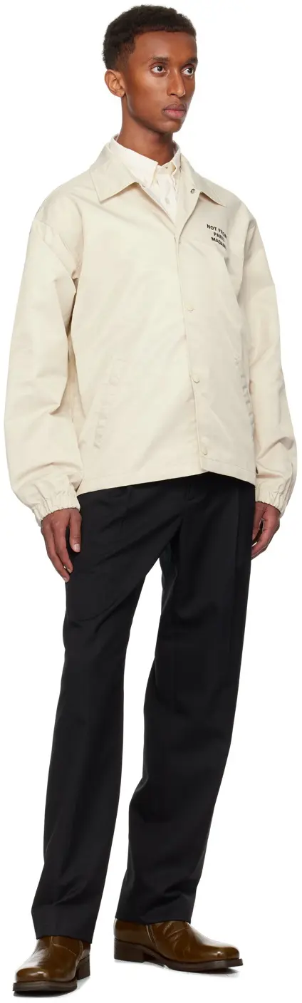 Drole De Monsieur La Vest Slogan Lightweight Button-up Jacket