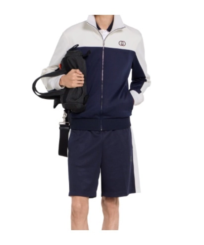 Gucci Technical Jersey Shorts With Embroidery - Dark Blue