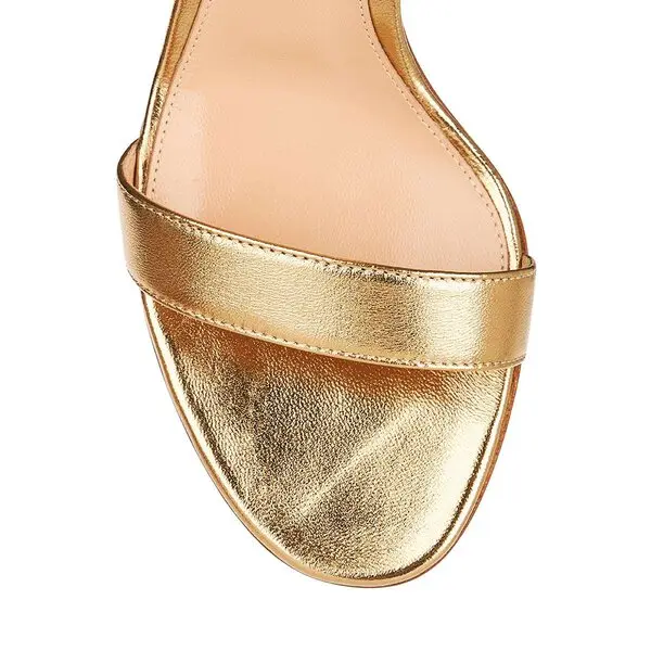 GIANVITO ROSSI Portofino 85mm Metallic Sandals - Nude