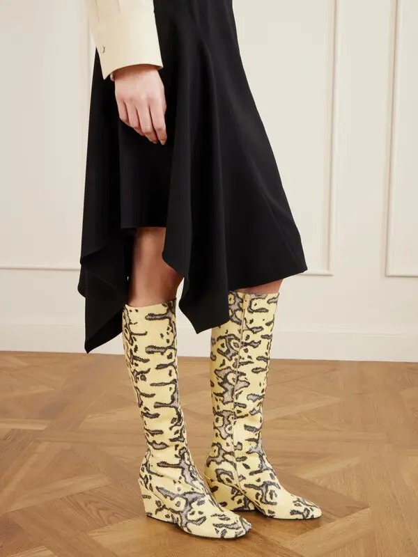 Proenza Schouler Knee-high Snakeskin Boots - Nude