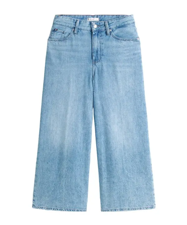 Tommy Hilfiger High Waist Wide-leg Cropped Jeans - Blue