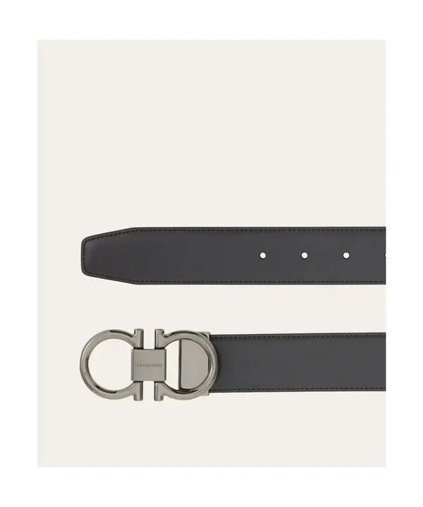 FERRAGAMO Gancini Belt - Brown/dark Silver