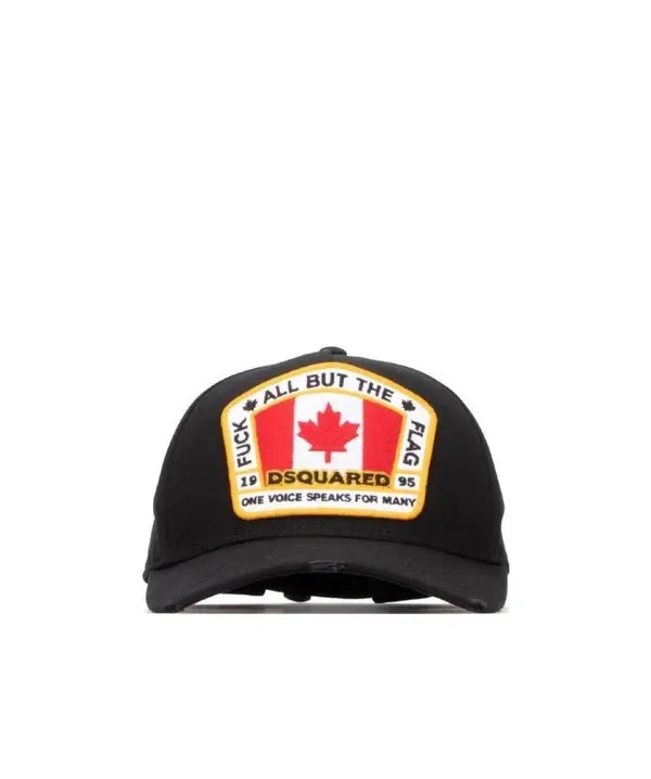 Dsquared2 Distressed Flag Patch Baseball Cap - Brown